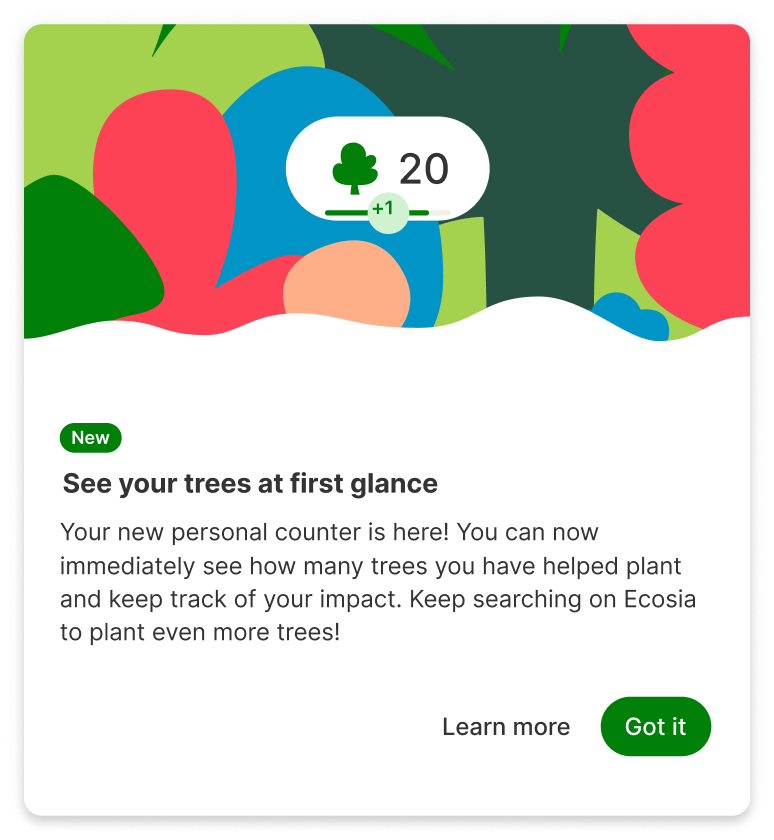 We've updated your personal tree counter